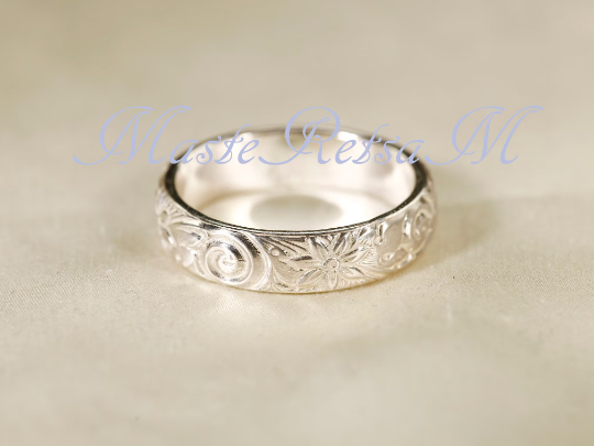 SS2119 Sterling Silver Thick Floral Pattern Ring – MasteRetsaM