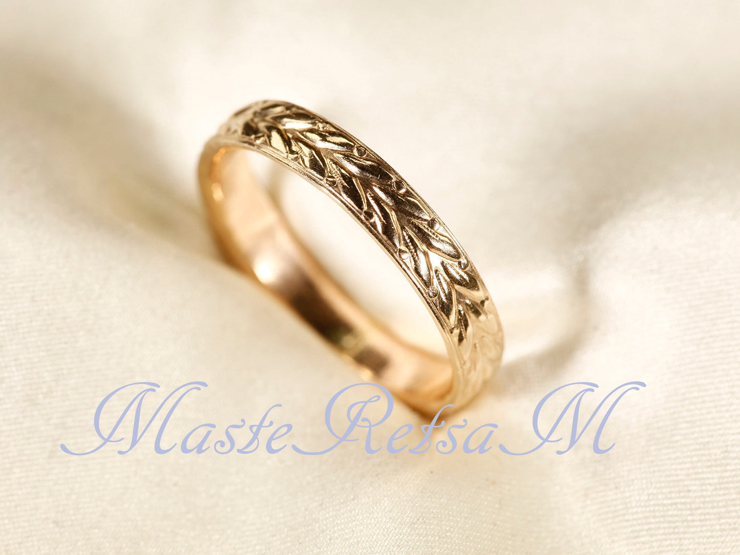 ZP--120 14k Gold filled leaves texture ring, Silver ring, Rose gold fi – MasteRetsaM